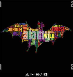 Bat Typography word cloud colorful Vector illustration Stock Vector ...