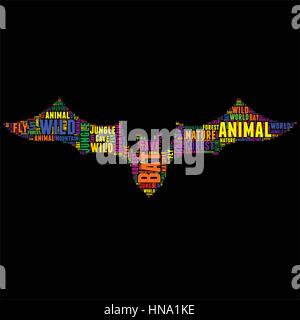Bat Typography word cloud colorful Vector illustration Stock Vector ...