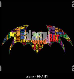 Bat Typography word cloud colorful Vector illustration Stock Vector ...