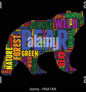 bear Typography word cloud colorful Vector illustration Stock Vector ...