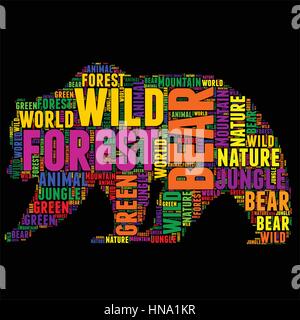 bear Typography word cloud colorful Vector illustration Stock Vector ...