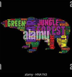 bear Typography word cloud colorful Vector illustration Stock Vector ...