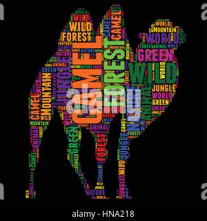 camel Typography word cloud colorful Vector illustration Stock Vector ...