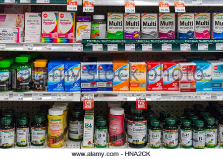 Health supplements on display in Planet Organic supermarket Islington ...