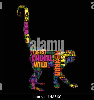 monkey Typography word cloud colorful Vector illustration Stock Vector ...