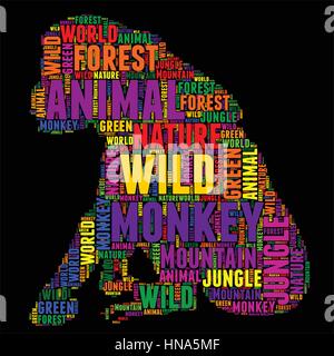 monkey Typography word cloud colorful Vector illustration Stock Vector ...