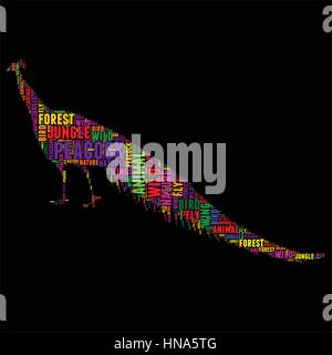 peacock Typography word cloud colorful Vector illustration Stock Vector ...