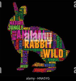 rabbit Typography word cloud colorful Vector illustration Stock Vector ...