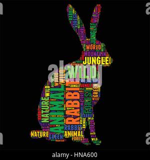 rabbit Typography word cloud colorful Vector illustration Stock Vector ...