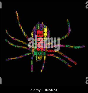 spider Typography word cloud colorful Vector illustration Stock Vector ...
