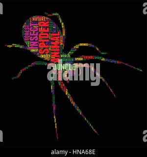 spider Typography word cloud colorful Vector illustration Stock Vector ...