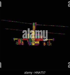helicopter Typography word cloud colorful Vector illustration Stock ...
