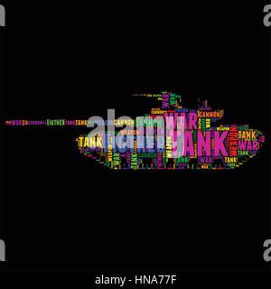tank Typography word cloud colorful Vector illustration Stock Vector ...