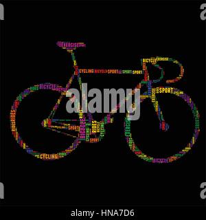 bicycle Typography word cloud colorful Vector illustration Stock Vector ...