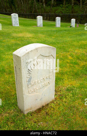 Headstones, Fort Stevens Post Cemetery, Fort Stevens State Park, Lewis ...