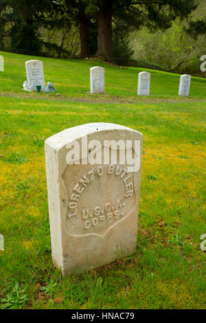 Headstones, Fort Stevens Post Cemetery, Fort Stevens State Park, Lewis ...
