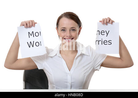woman holding up a ripped sign with the word credit card debt written ...
