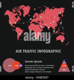 map of worldwide air traffic on Internet with Flightradar 24 site Stock ...