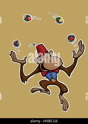 monkey juggling cartoon Stock Vector Image & Art - Alamy