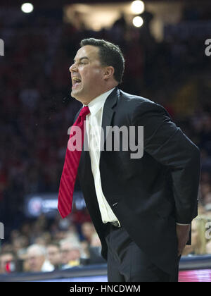 Tucson, Arizona, USA. 11th Feb, 2017. Arizona's head coach SEAN MILLER ...