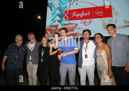 (L-R) Bruna Papandrea, Tropfest founder John Polson, and Mary Coustas ...