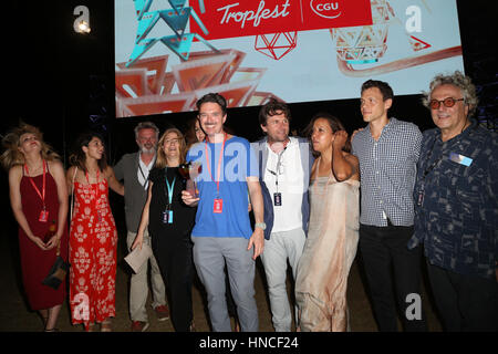 (L-R) Bruna Papandrea, Tropfest founder John Polson, and Mary Coustas ...