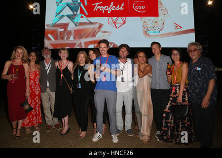 (L-R) Bruna Papandrea, Tropfest founder John Polson, and Mary Coustas ...