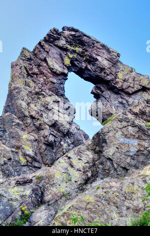 Stone ring phenomenon formation in the mountain Stock Photo - Alamy