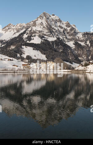 A photograph of lake Eugenisee at Engelberg in the canton of Obwalden ...