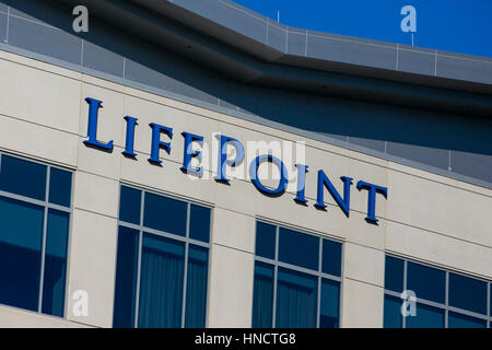 A logo sign outside of the headquarters of LifePoint Health in ...