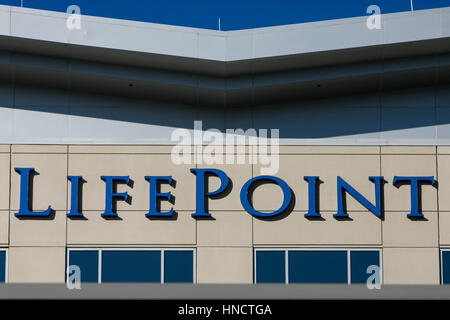 A logo sign outside of the headquarters of LifePoint Health in ...