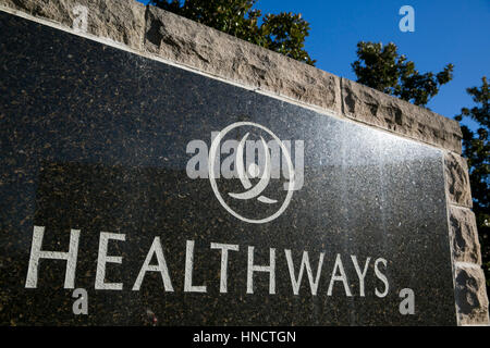 A logo sign outside of the headquarters of Healthways in Franklin ...