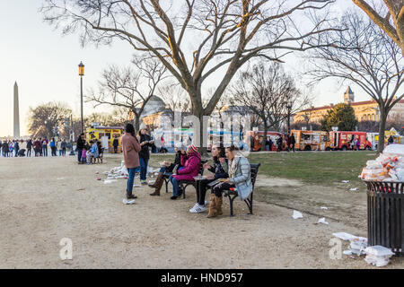 Trash cans overflowing at the National Mall in Washington DC Stock ...