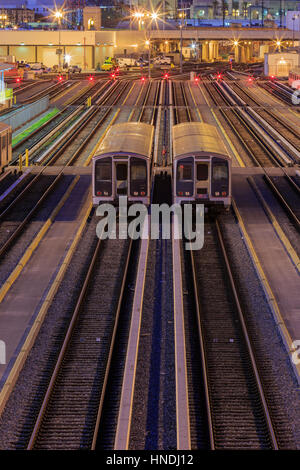 Los Angeles, California: view of Los Angeles Metro Rail C Line in ...
