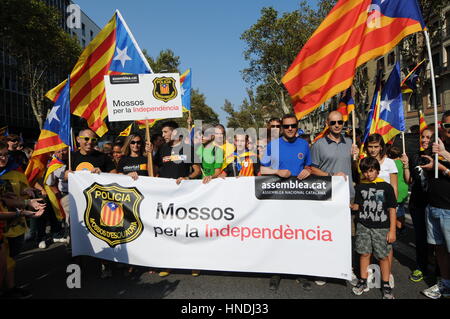 Barcelona, Spain - September 11, 2012. Demonstration on Barcelona ...