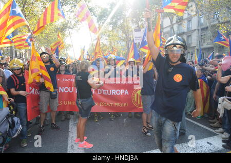 Barcelona, Spain - September 11, 2012. Demonstration on Barcelona ...