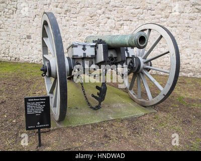 Tower of London 6 pounder British bronze cannon dated 1798 (monogram of ...