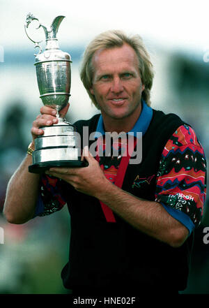 GREG NORMAN THE OPEN CHAMPION 1993 22 July 1993 Stock Photo - Alamy