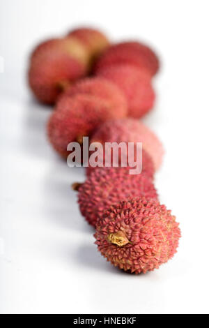 Lichee on white background - studio shot Stock Photo - Alamy