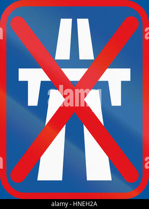 Illustration Dual carriageway ends Road Sign Icon Stock Photo - Alamy