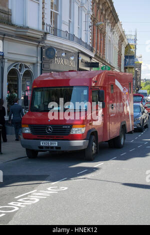 Red Post Office Mercedes Cash in Transit Van Stock Photo - Alamy