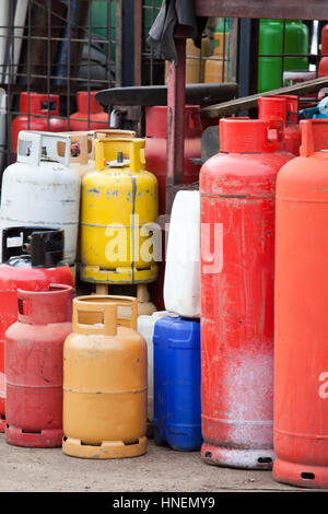 Close-up view Gas canisters Stock Photo - Alamy