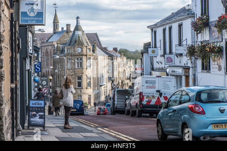 Clitheroe town centre Castle Street Ribble Valley in Lancashire Stock ...