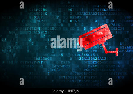 Privacy concept: pixelated Cctv Camera icon on digital background Stock ...