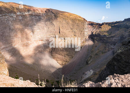 Interior view of the crater of Mount Vesuvius, as it was before the ...
