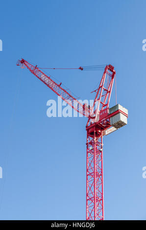 a red construction crane Stock Photo - Alamy