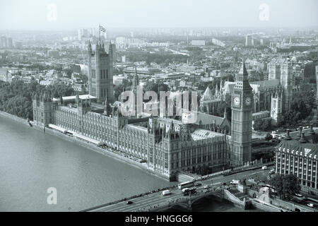 London Westminster rooftop view panorama with urban architectures Stock ...