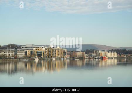View of River Foyle Derry waterfront buildings Derry Londonderry ...