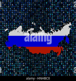 Russia map flag on hex code illustration Stock Photo - Alamy