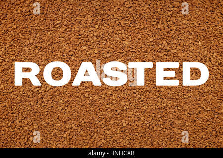 ROASTED text across instant coffee granules background Stock Photo - Alamy